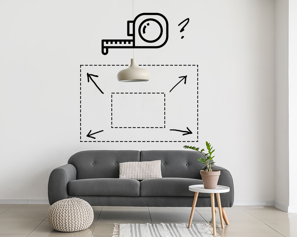 How to calculate the size of wall art for a space | UTR Decorating