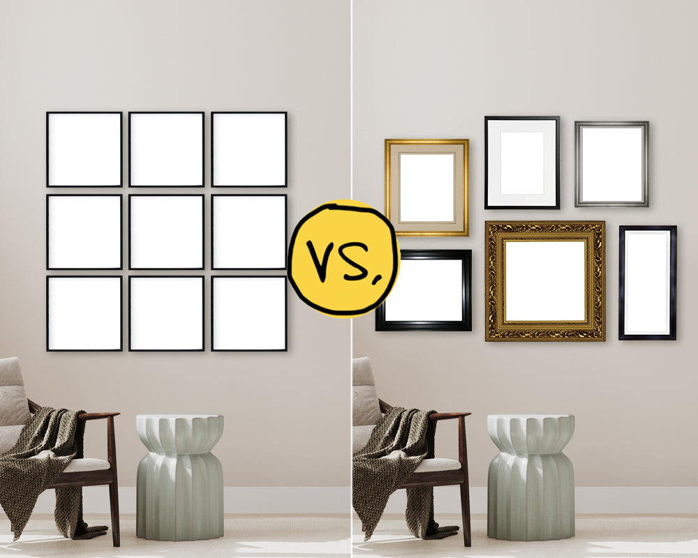 Should the picture frames in my gallery wall match? | UTR Decorating